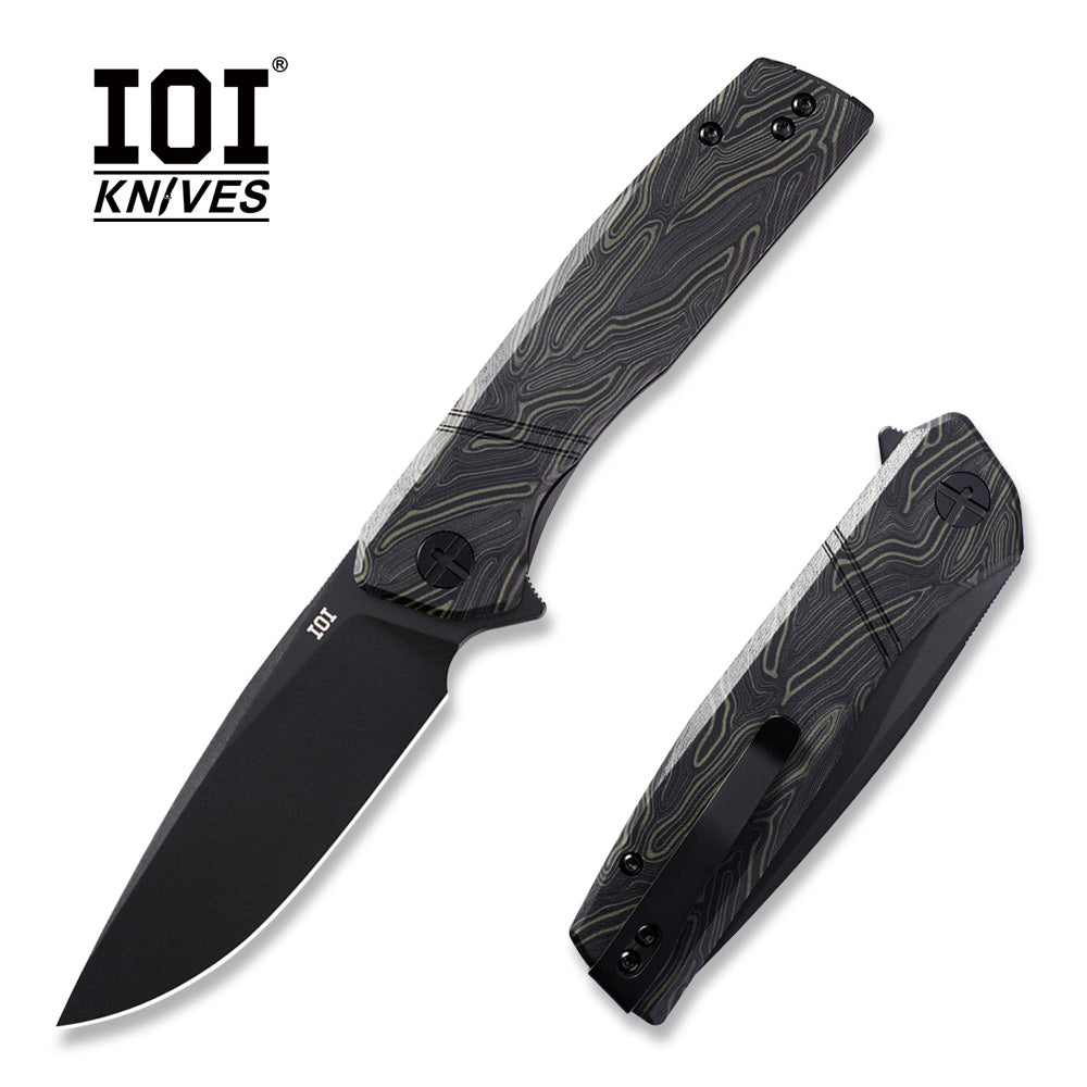 14C28N Black Titanium Tactical Knife - Left-Side Clip EDC | IOI Knives ...